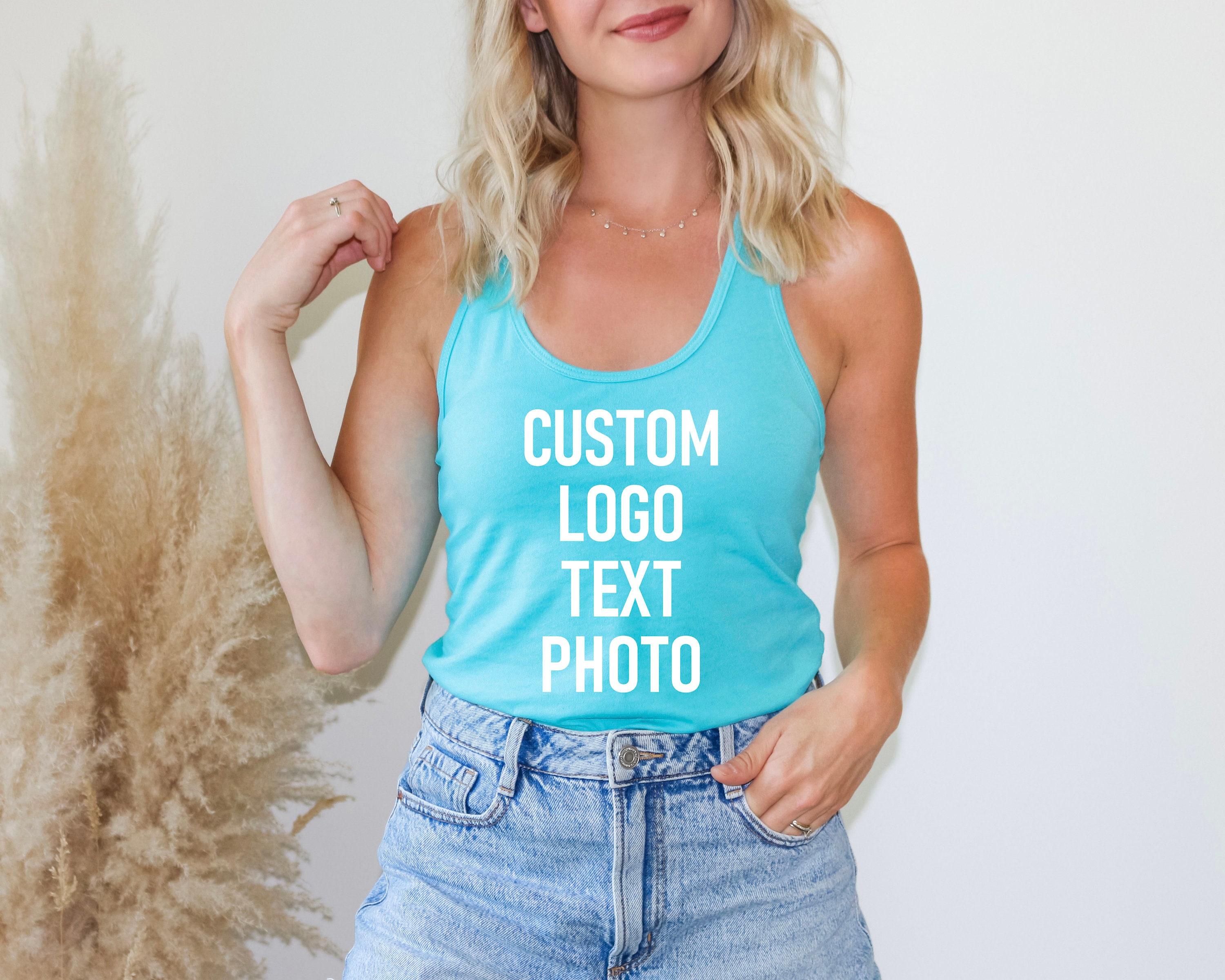 Custom Logo Text Photo Tank Top, Personalized Tank Top, Custom Design ...