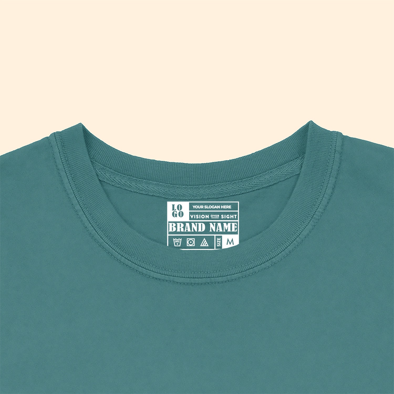Tag Less Neck Label, Branding Labels With Custom Logo Ready to Press ...