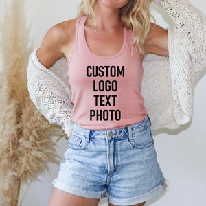 Custom Logo Text Photo Tank Top, Personalized Tank Top, Custom Design ...