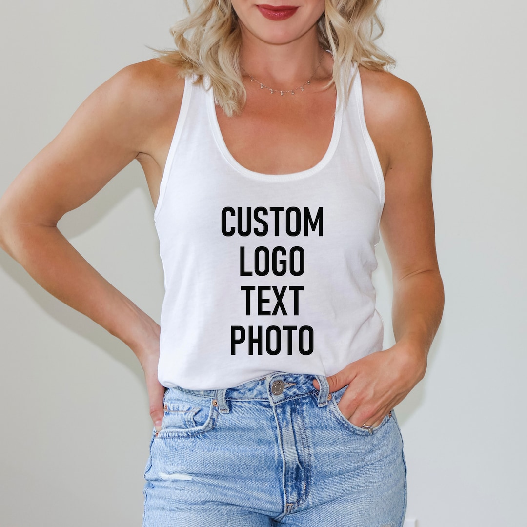 Custom Logo Text Photo Tank Top, Personalized Tank Top, Custom Design ...