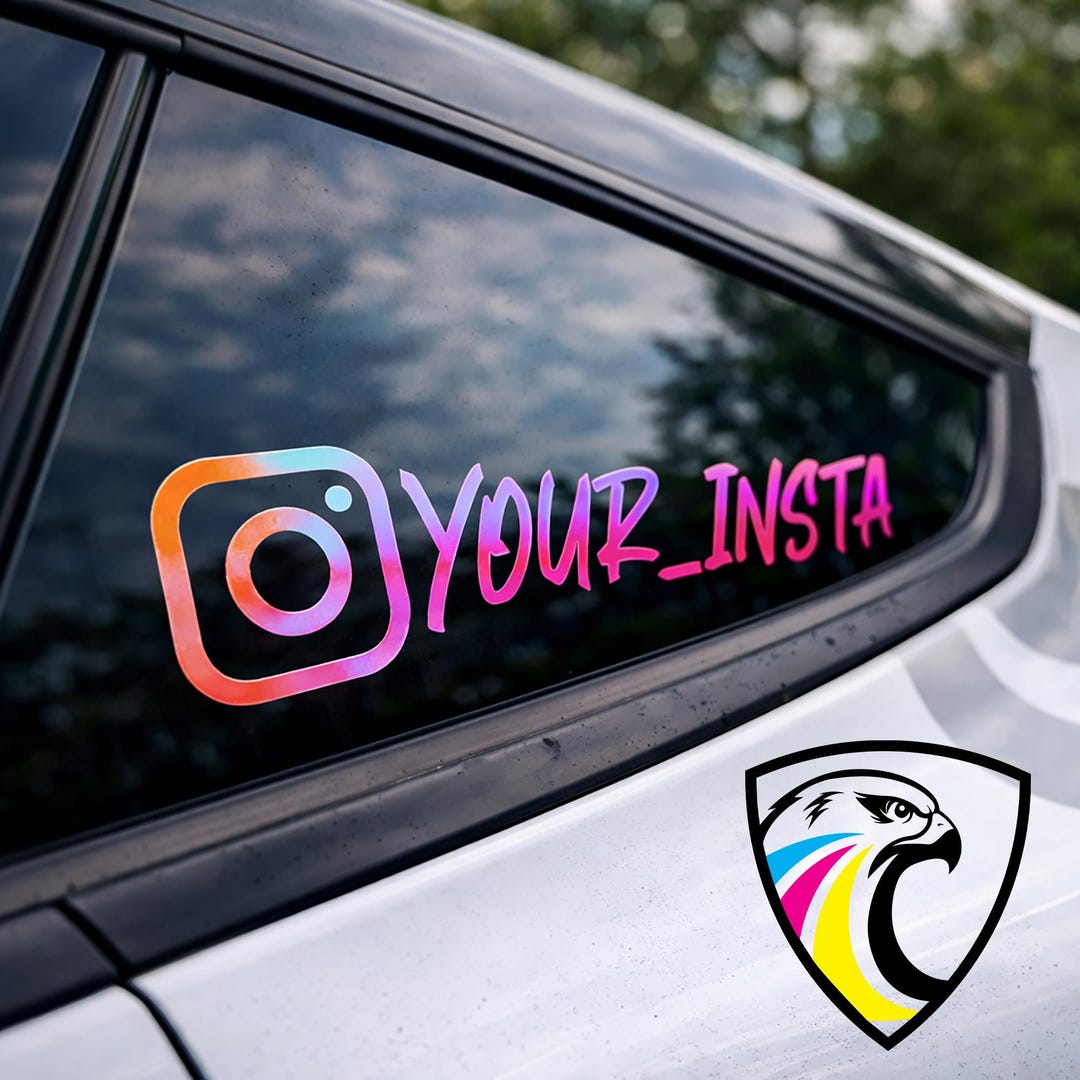 Custom Instagram Username Decal - Personalized Social Media Handle UV ...