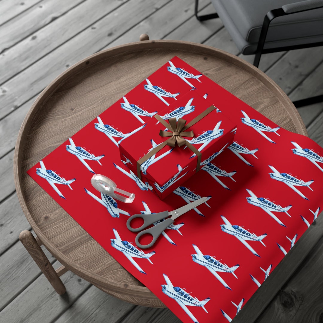 Airplane Wrapping Paper, Bonanza, Christmas Gift for Pilot, Stocking ...