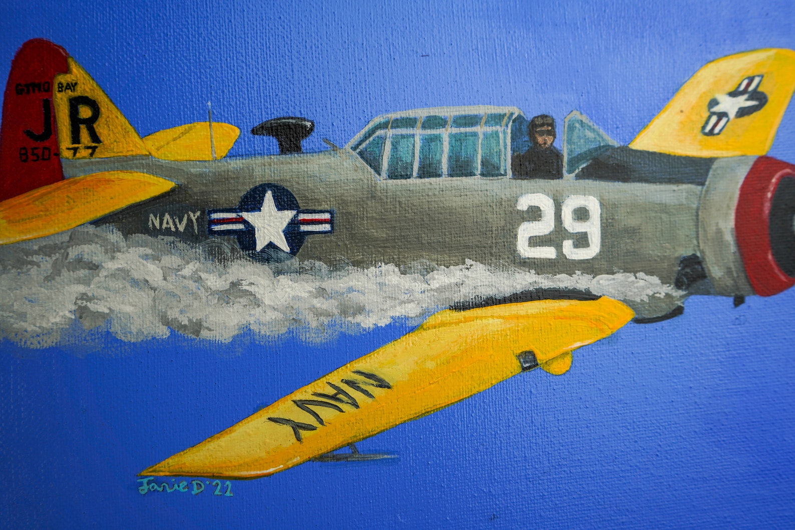North American T-6 Texan Airplane Painting, Customizable Pilot Gift ...