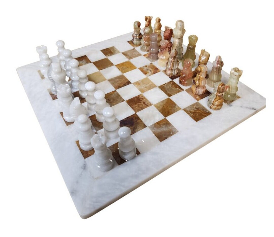 12 Marble Chess Set Chess Board Marble Chess Pieces Marble Chess Set ...