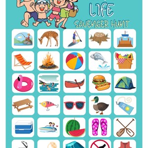 Printable Lake Life Scavenger Hunt | Scavenger Hunt Game | Printable ...