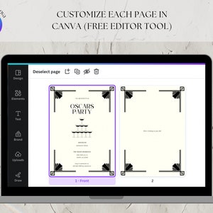 Oscar Party Invite Template, Great Gatsby Theme Party Template ...