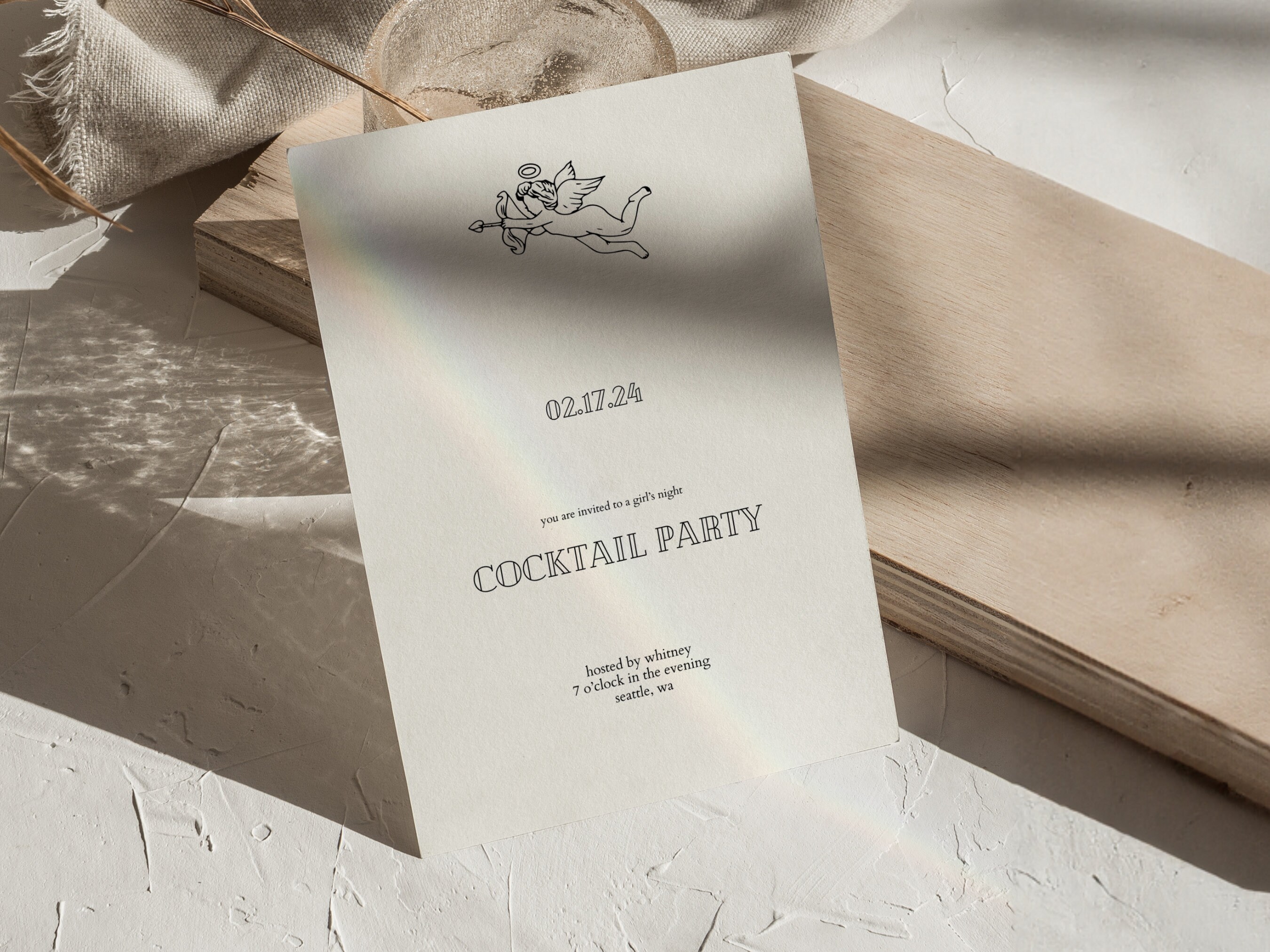 Cherub Cocktail Party Invite Template, Cherub Theme Party Template ...