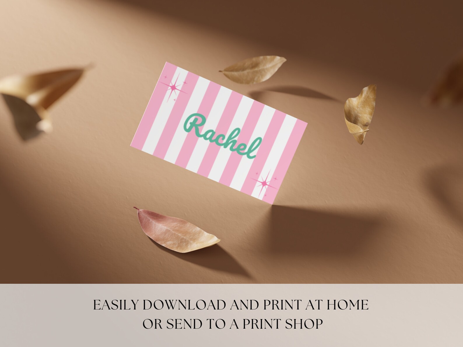 Bachelorette Name Cards, Palm Springs Theme, Retro, Editable Template ...