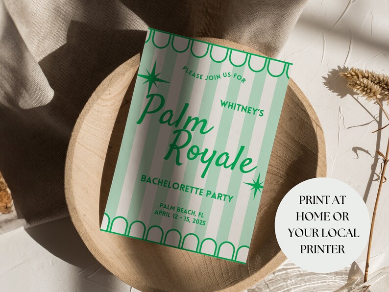 Palm Royale Bachelorette Party Invite: Retro 70s Itinerary (digital ...