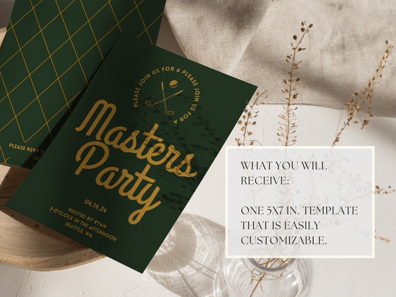Vintage Golf Party Invite Template: Country Club Theme (digital ...