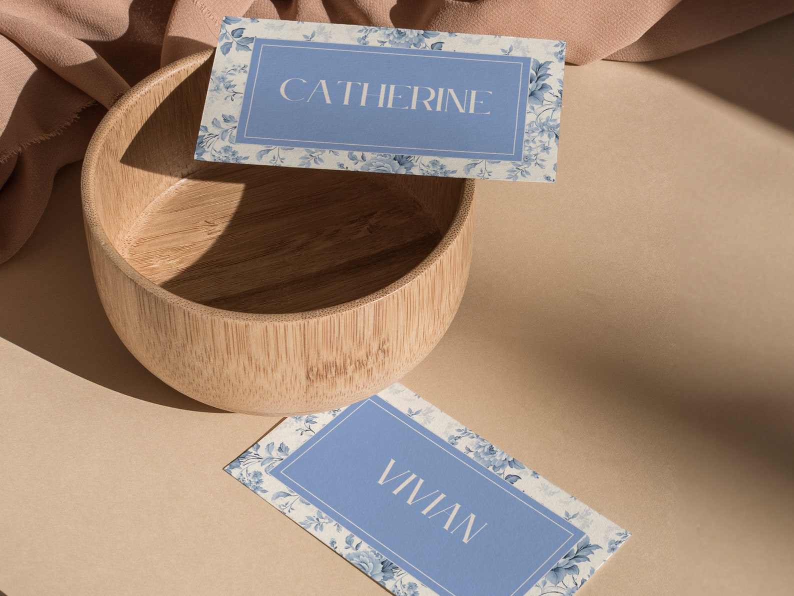 Bachelorette Name Cards, Coastal Elegant, Editable Template, Charleston ...