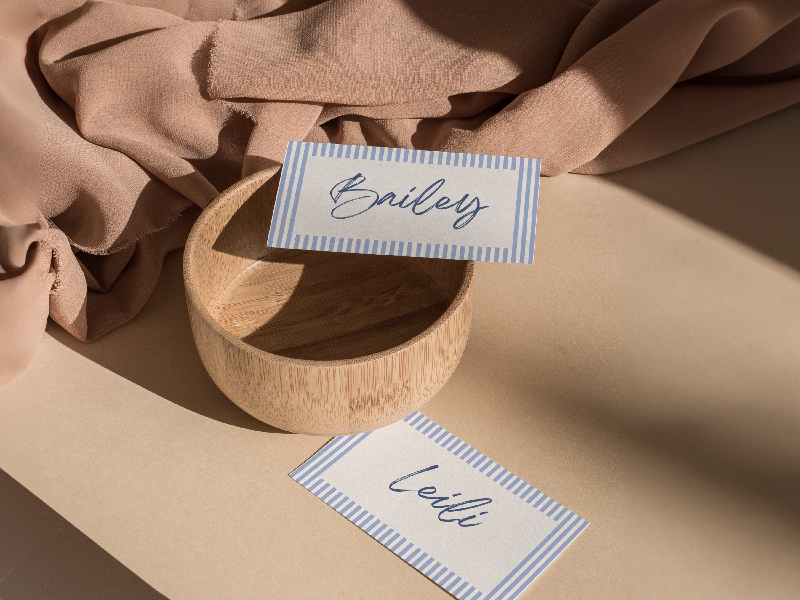 COASTAL Theme Name Cards, Bachelorette Party Name Cards, Editable ...