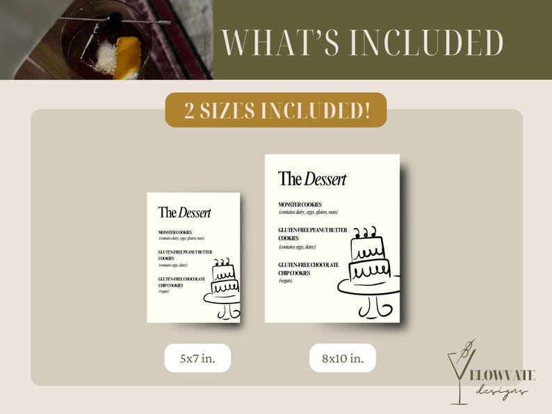Hand-drawn Wedding Dessert Menu Template, Whimsical Illustration ...