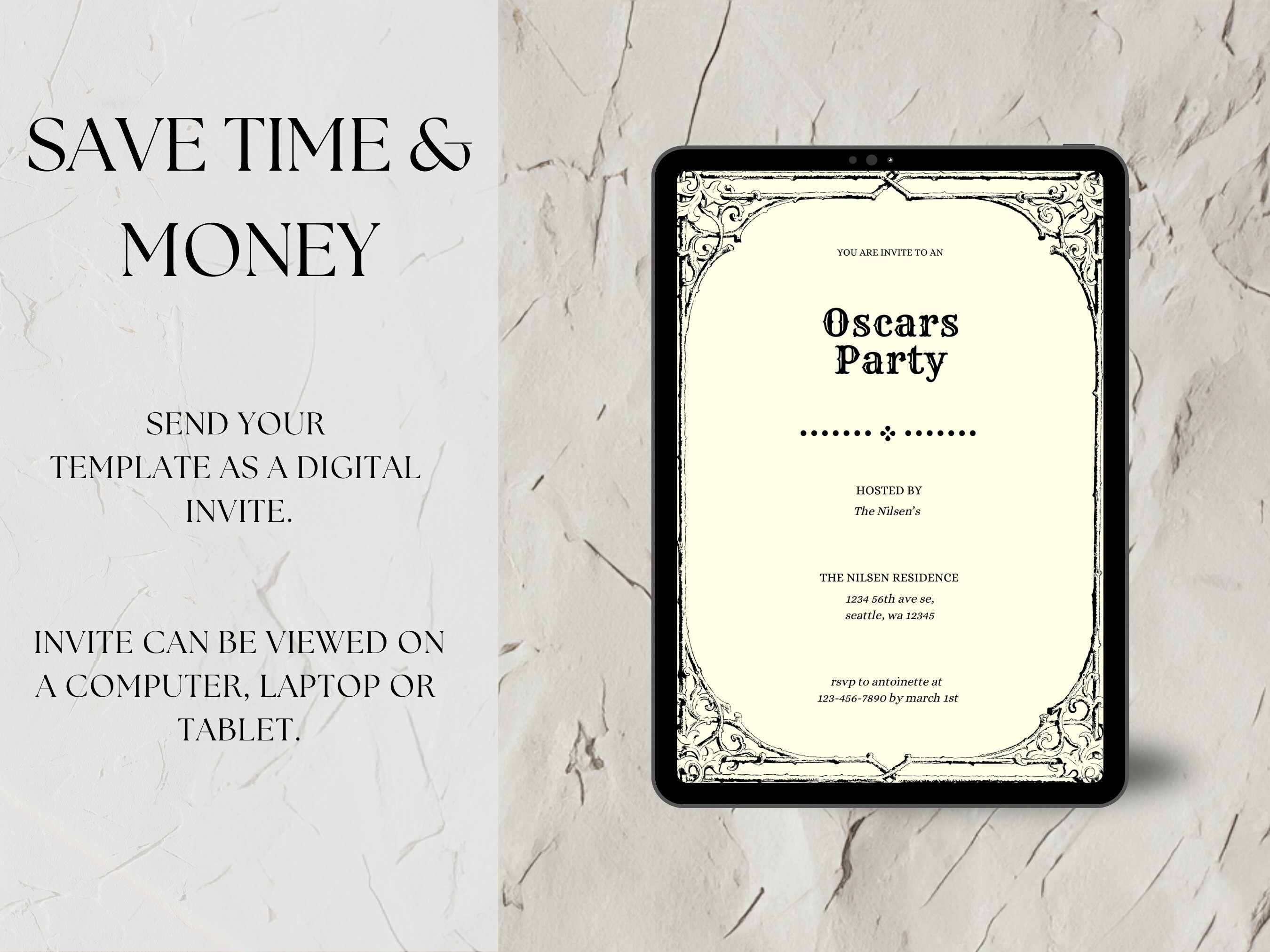 Oscars Party Cocktail Menu Template, Menu Template, DIY Oscars Menu ...