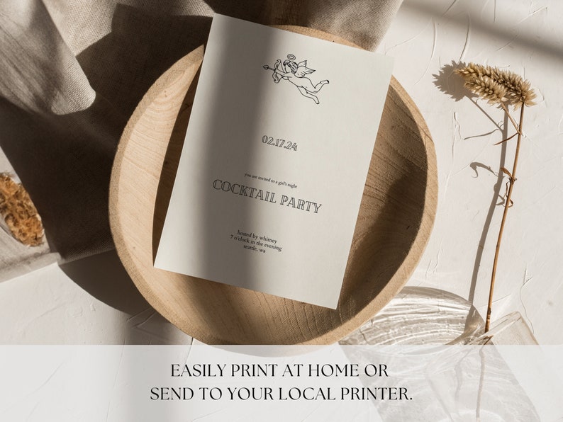 Cherub Cocktail Party Invite Template, Cherub Theme Party Template ...