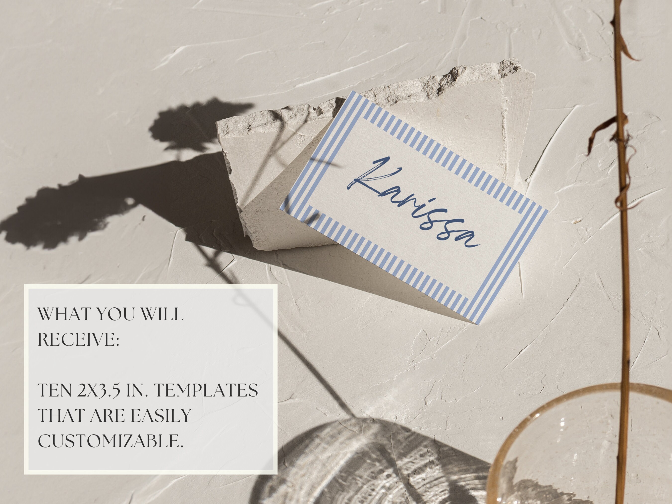 COASTAL Theme Name Cards, Bachelorette Party Name Cards, Editable ...