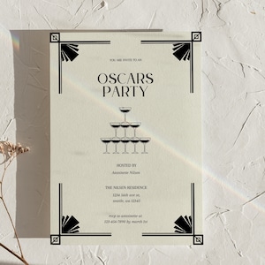 Oscar Party Invite Template, Great Gatsby Theme Party Template ...
