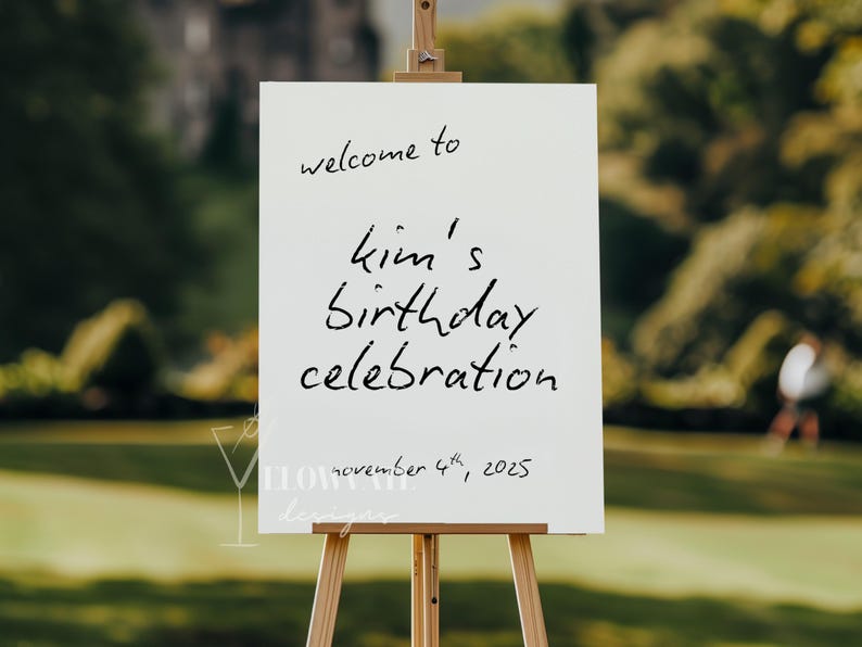 Handwritten Welcome Sign, Party Decoration Canva Template (digital ...