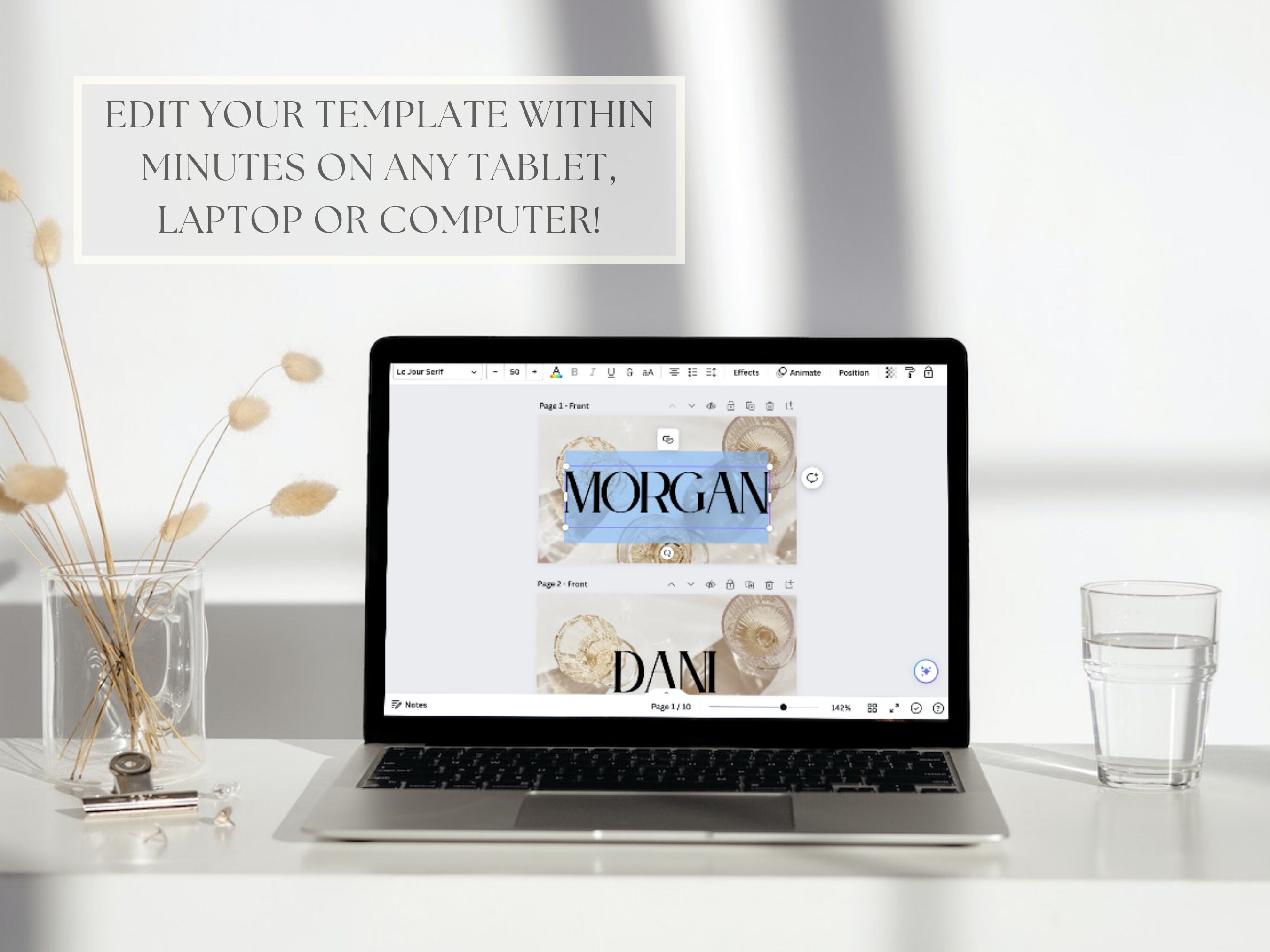 Elegant Name Cards, Bachelorette Party Name Cards, Editable Template ...