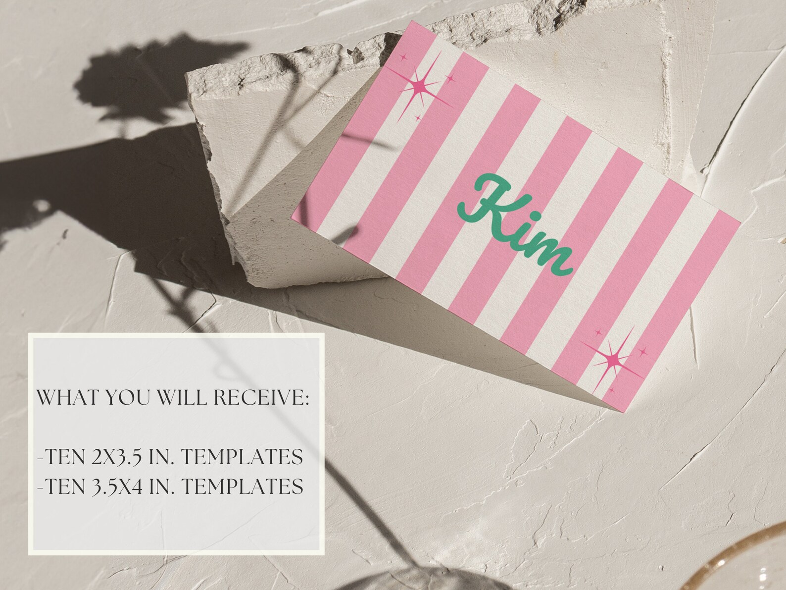 Bachelorette Name Cards, Palm Springs Theme, Retro, Editable Template ...