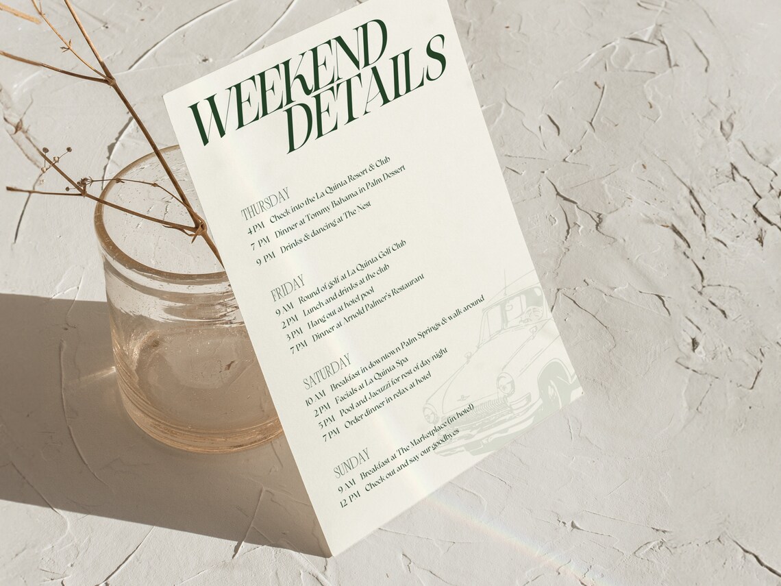 Palm Desert Bachelorette Party Invite & Itinerary Template (digital ...