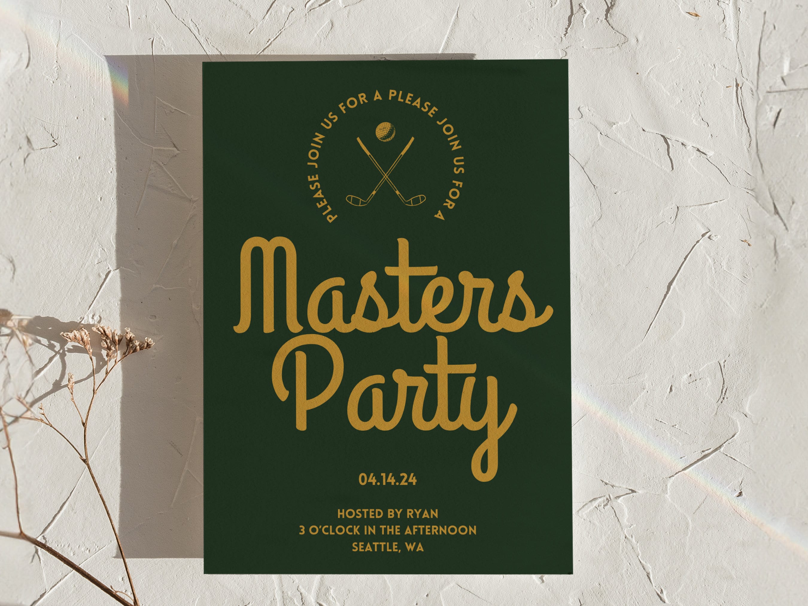 Vintage Golf Party Invite Template: Country Club Theme (digital ...