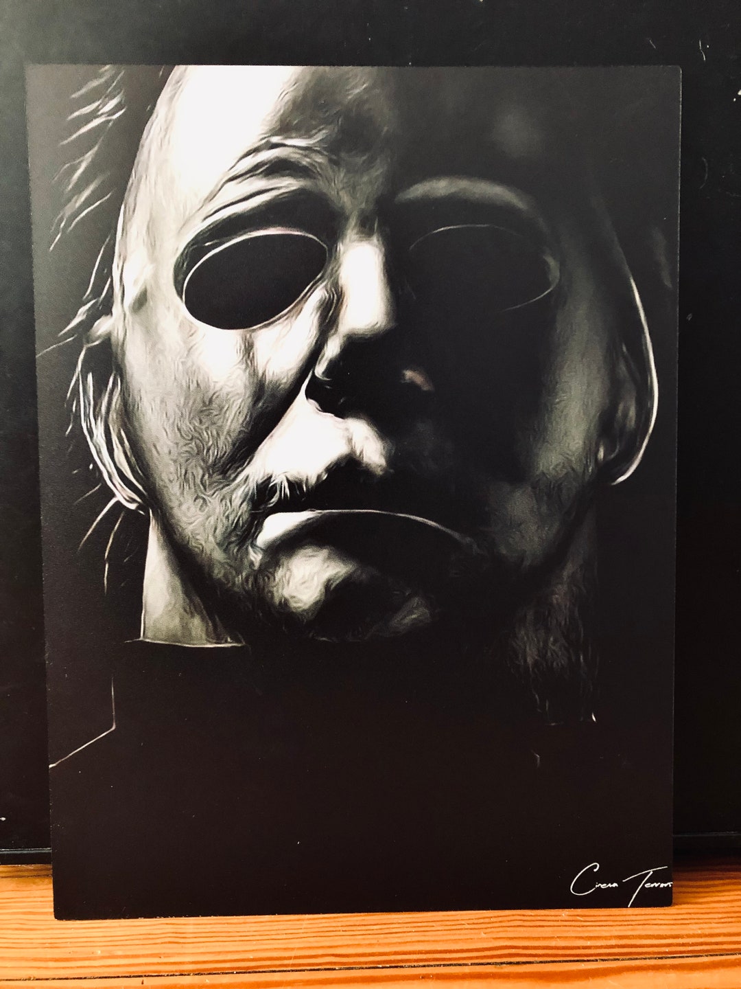 Metallic 12x16 charcoal Michael Myers Print - Etsy