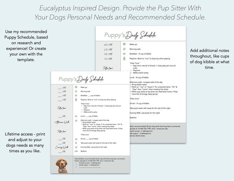 Puppy's Daily Schedule With Template | Printable PDF | Customize ...