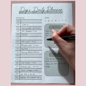 Dog's Daily Planner With Template | Puppy Schedule | Printable PDF ...