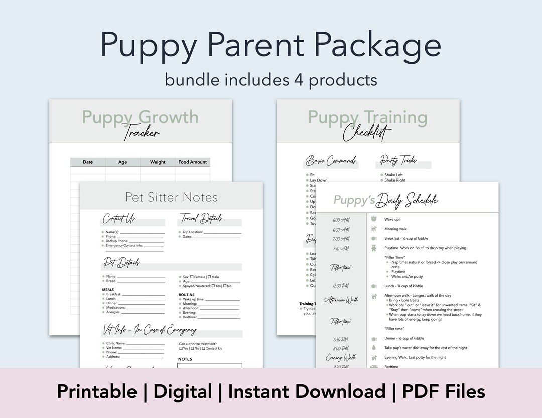 Puppy Parent Package | Perfect for a New Dog Pawrent! Printable Puppy ...