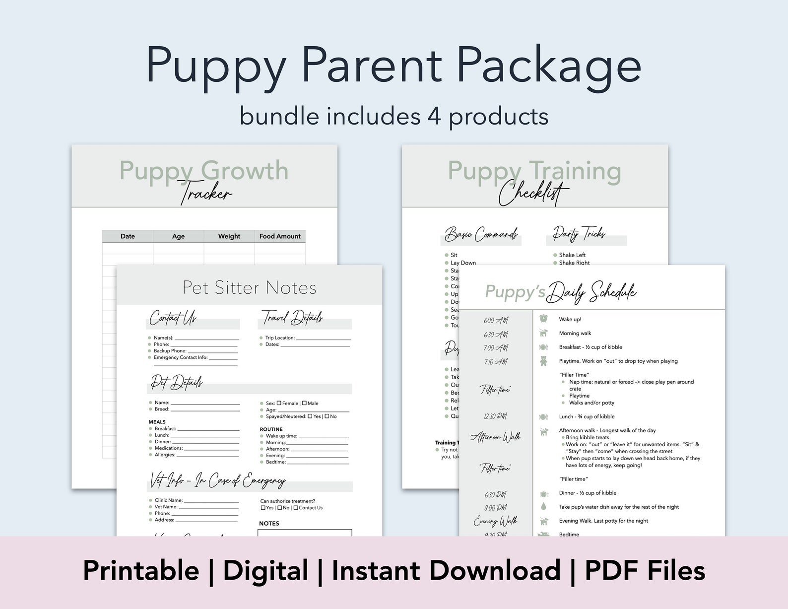Puppy Parent Package | Perfect for a New Dog Pawrent! Printable Puppy ...