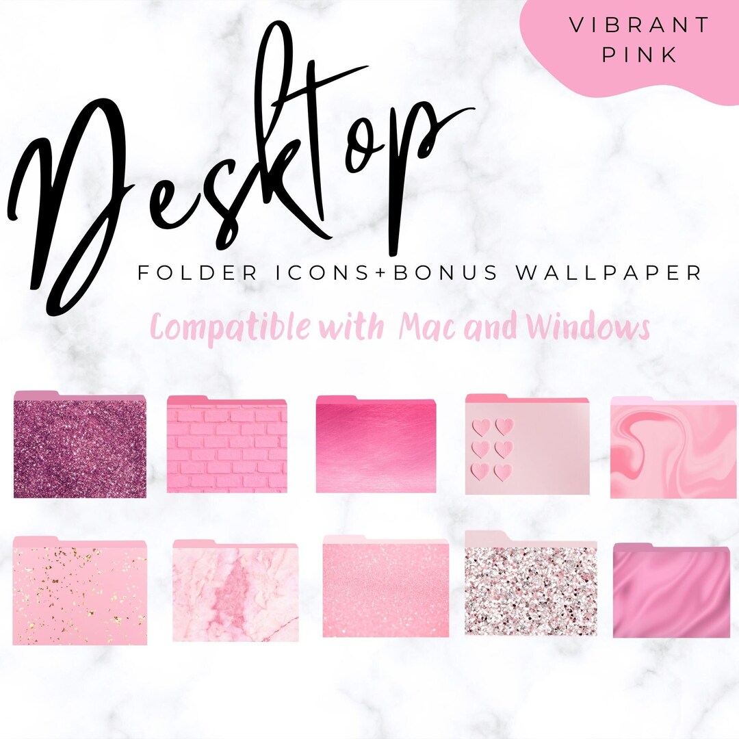 Pink MacBook Folder Icons, Desktop Icons, MacBook Icons, Laptop ...