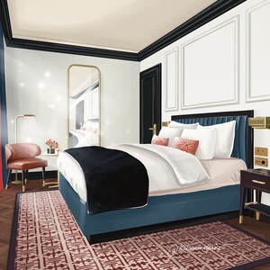 Custom Interior Sketch, Hand-drawn 3D Rendering, 3D Visualization ...