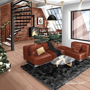 Custom Interior Sketch, Hand-drawn 3D Rendering, 3D Visualization ...