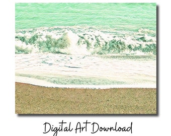 Ocean Waves Digital Download / Printable Art / Art Print / Sea - Etsy