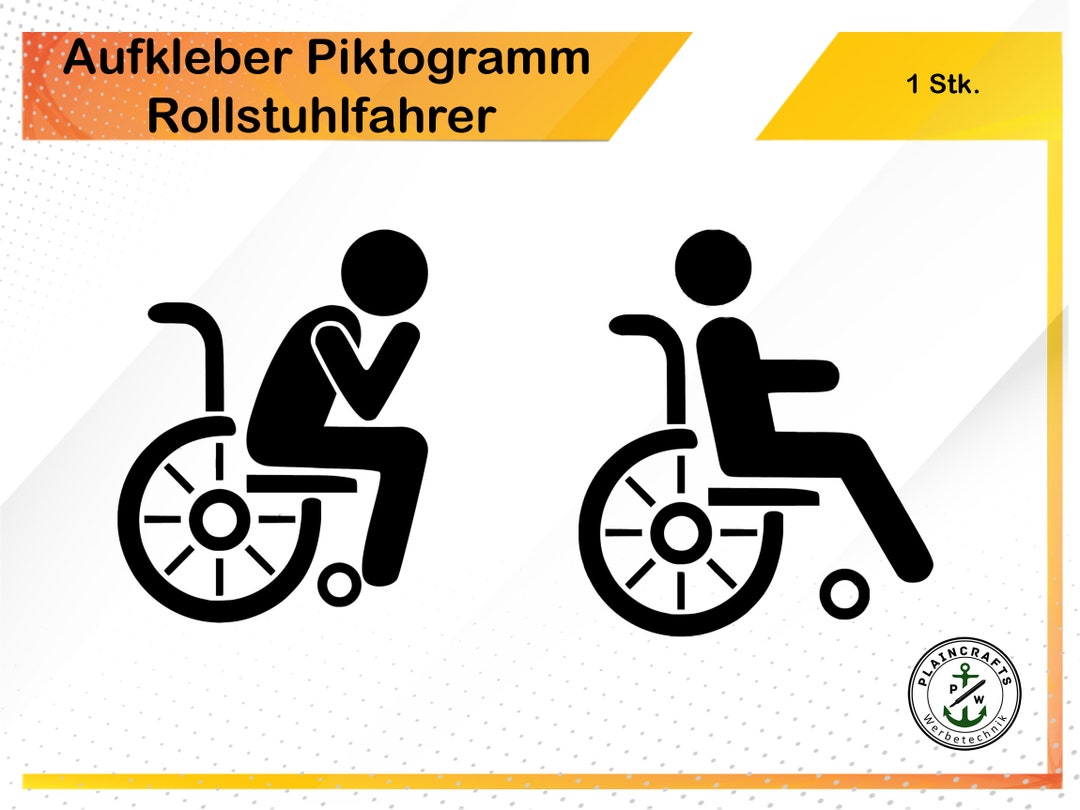 Wheelchair Sticker, Wheelchair Pictogram, Car Sticker, Toilet Sticker ...