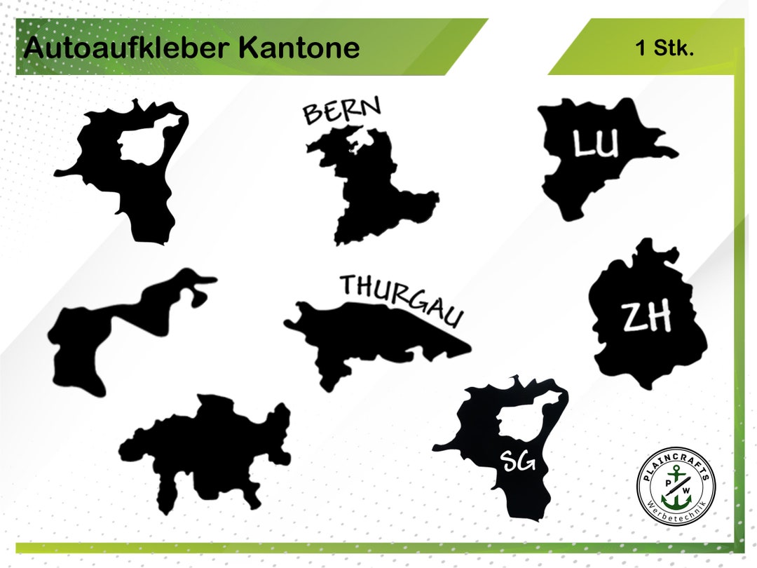 CH Sticker, Canton Car Sticker, Silhouette Canton, Sticker Car ...