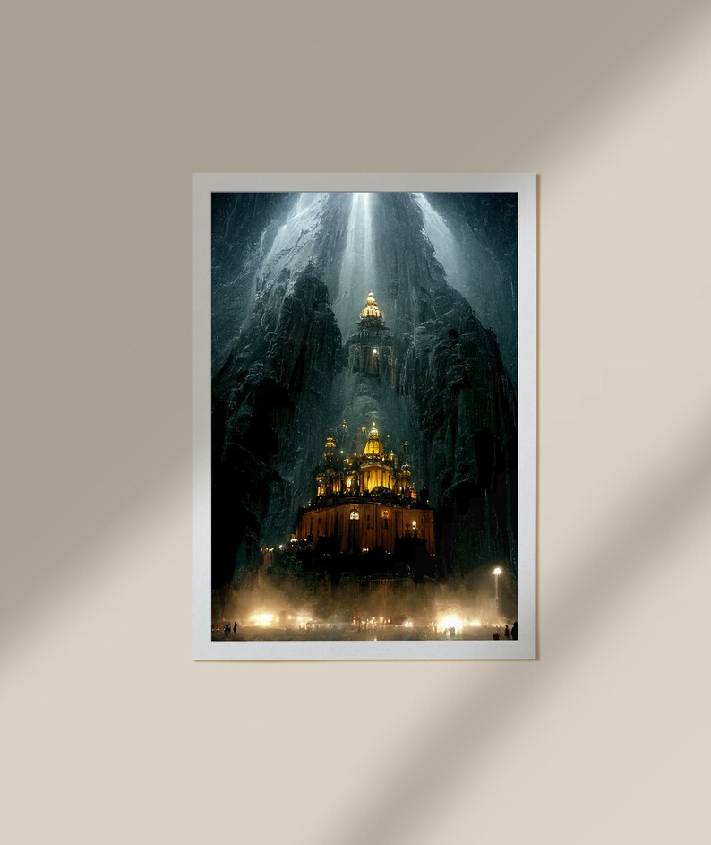 Cathedral in the Mountains AI Generated Art, Moody, Spiritual, Fantasy ...