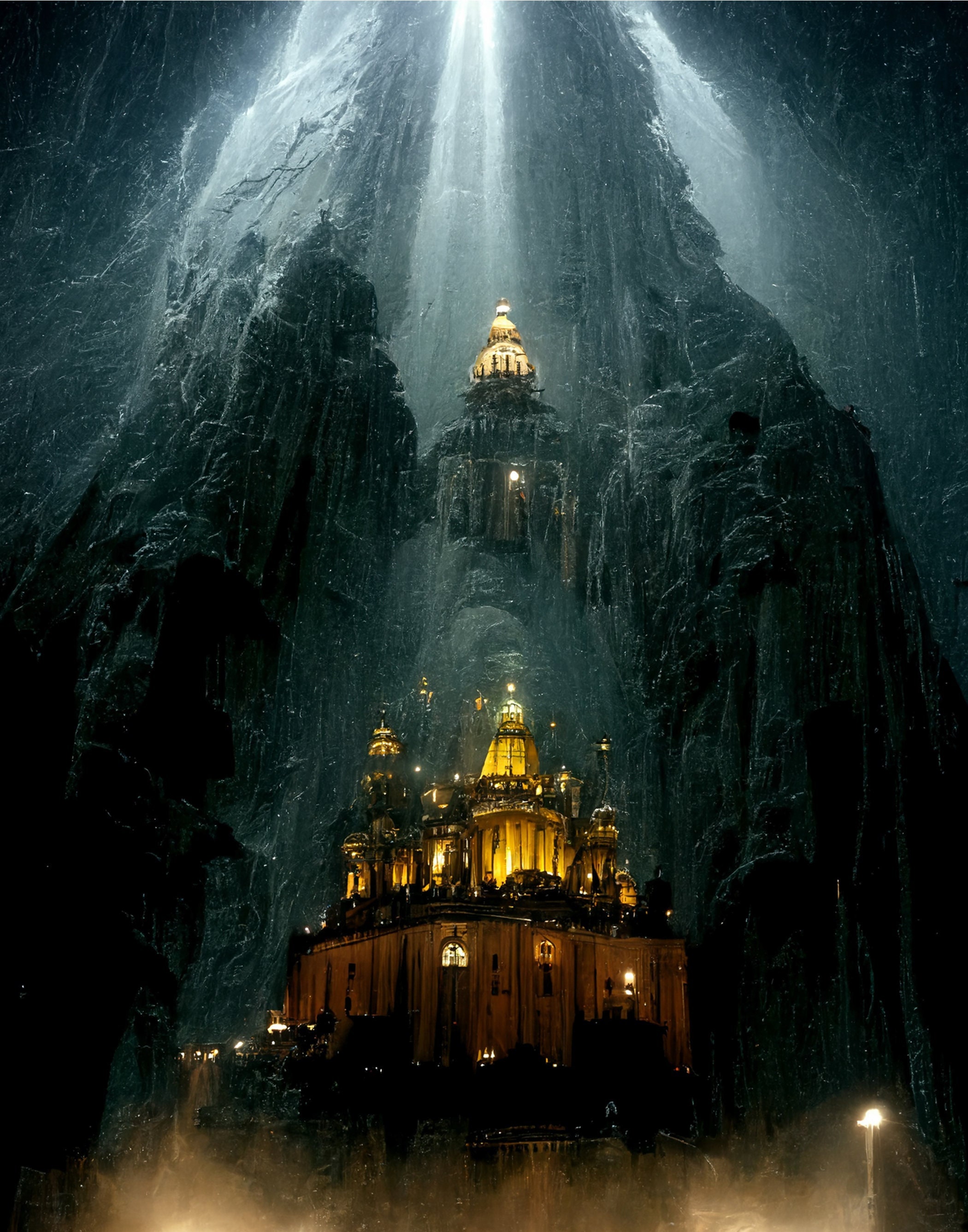 Cathedral in the Mountains AI Generated Art, Moody, Spiritual, Fantasy ...