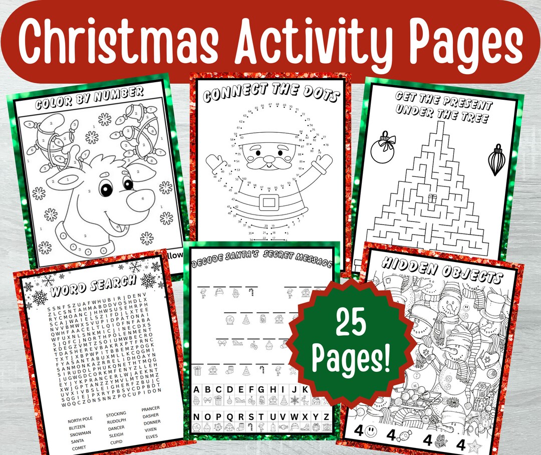 25 Printable Christmas Activities, Christmas Activity Bundle, Kid's ...