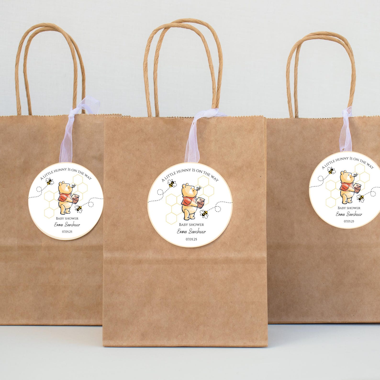 Winnie the Pooh Gift Tags Printable, Baby Shower Favor Tags, Honey Jar ...
