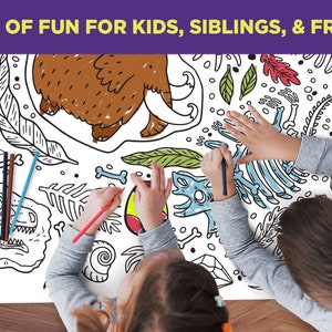 Giant Dinosaur Fossil Coloring Poster | Printable Collaborative ...