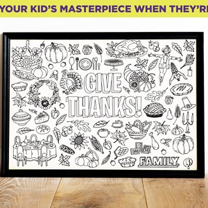 Giant Thanksgiving Doodles Coloring Poster | Printable Coloring Sheet ...