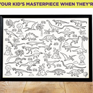 Giant Dinosaur Species Coloring Poster | Printable Collaborative ...