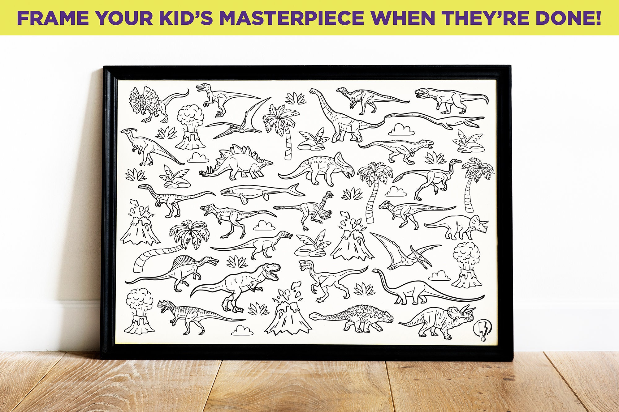 Giant Dinosaur Species Coloring Poster | Printable Collaborative ...