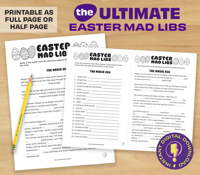 Ultimate Printable Easter Mad Libs for Kids | Fun & Educational Word ...