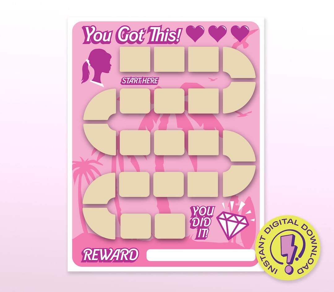 Retro Beach Babe Doll Reward Chart | Printable Chore Chart for Kids ...