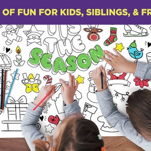 Giant Christmas Doodles Coloring Poster | Printable Holiday Coloring ...