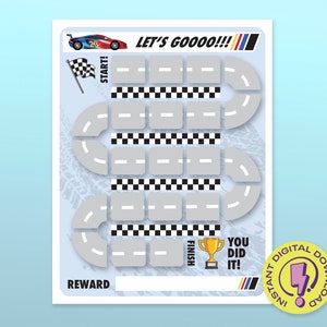 Racecar Reward Chart | Printable Racing Chore Chart for Kids | Behavior ...