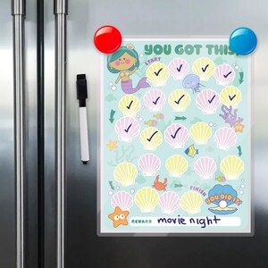 Cute Mermaid Reward Chart | Printable A4 Chore Chart for Kids ...